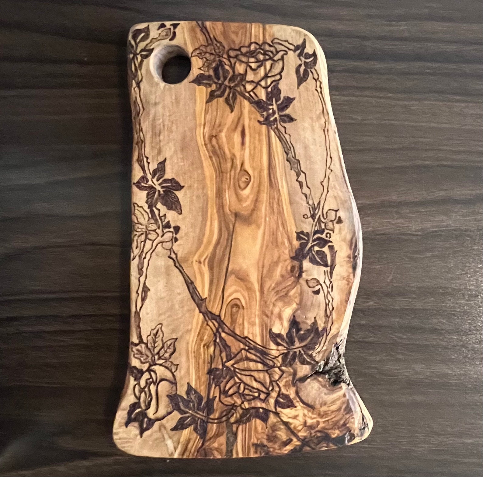 Pyrography Cutting Board - Art Nouveau Roses - Etsy