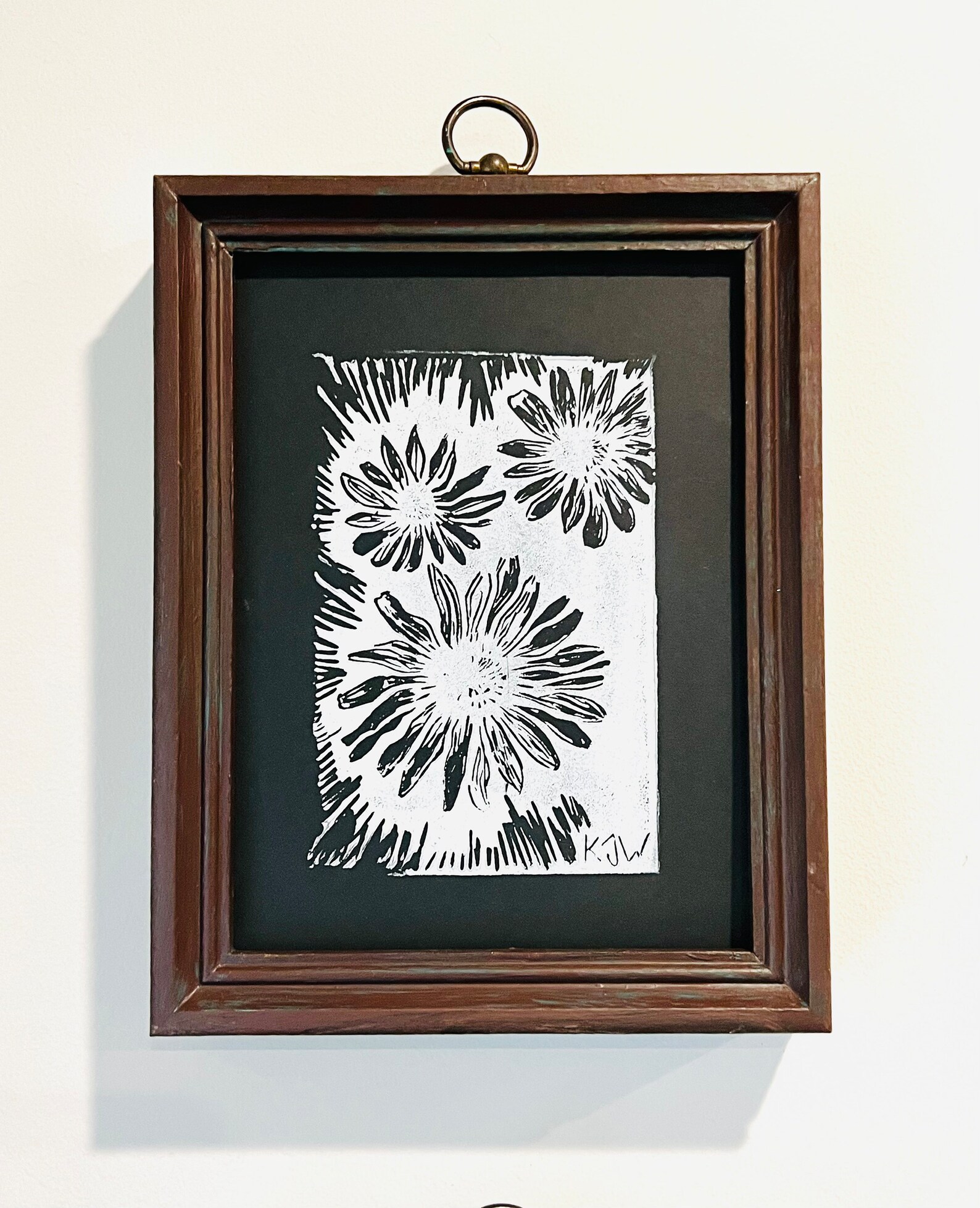 Daisy Block Print - Handmade Linocut Print - Etsy