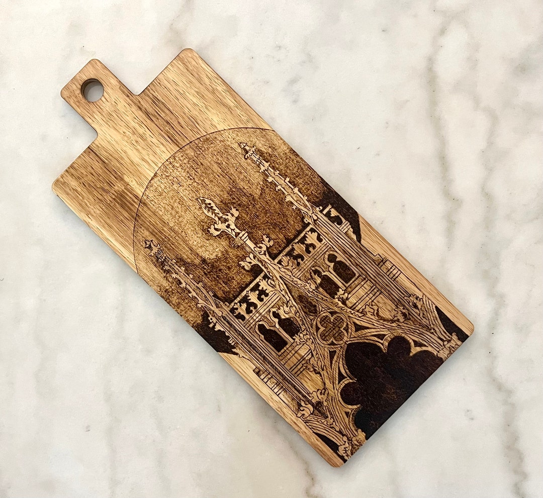 Wooden Cutting Board Gothic Architecture Pyrography Design - Etsy