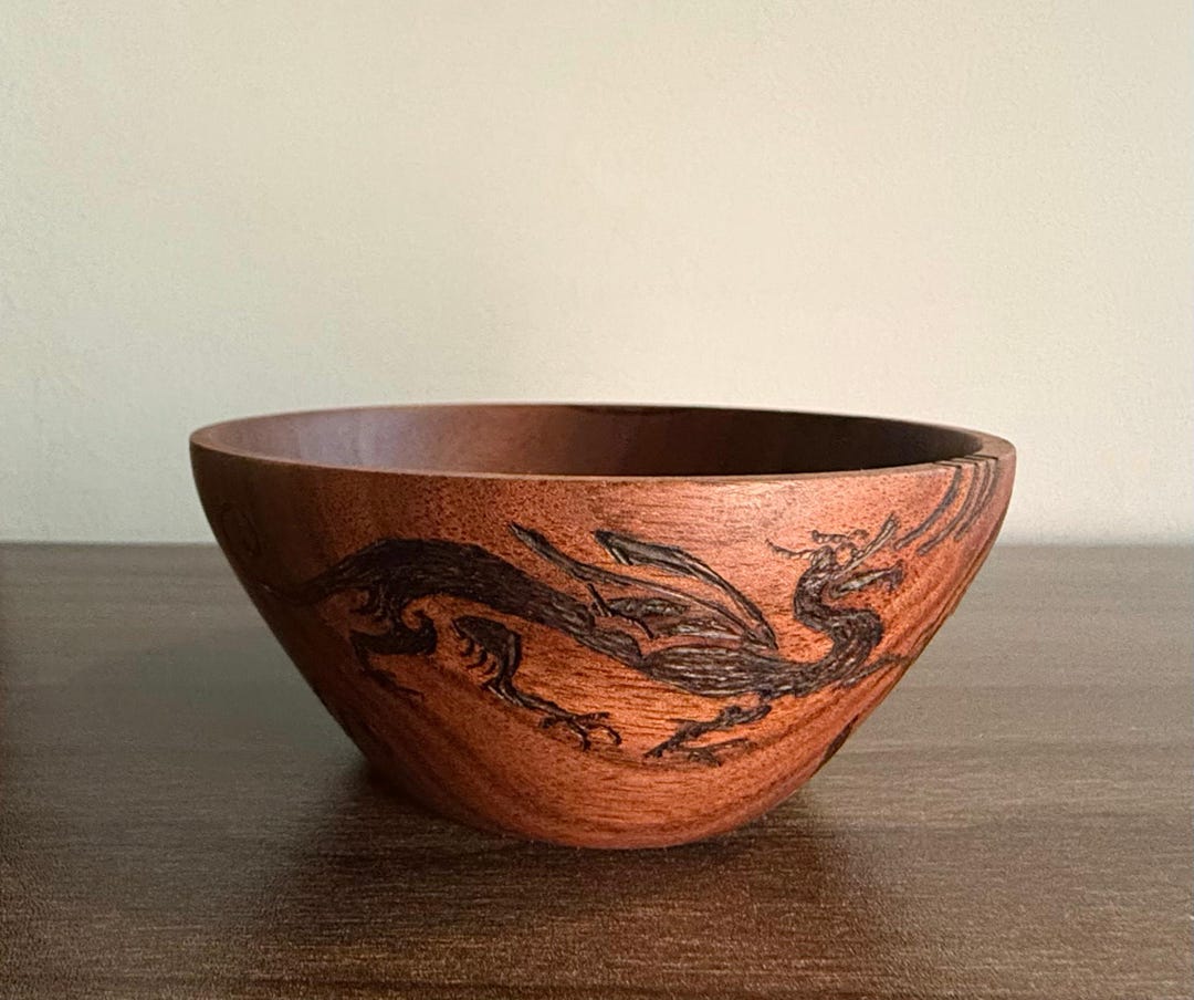Pyrography Dragon Trinket Bowls - Etsy