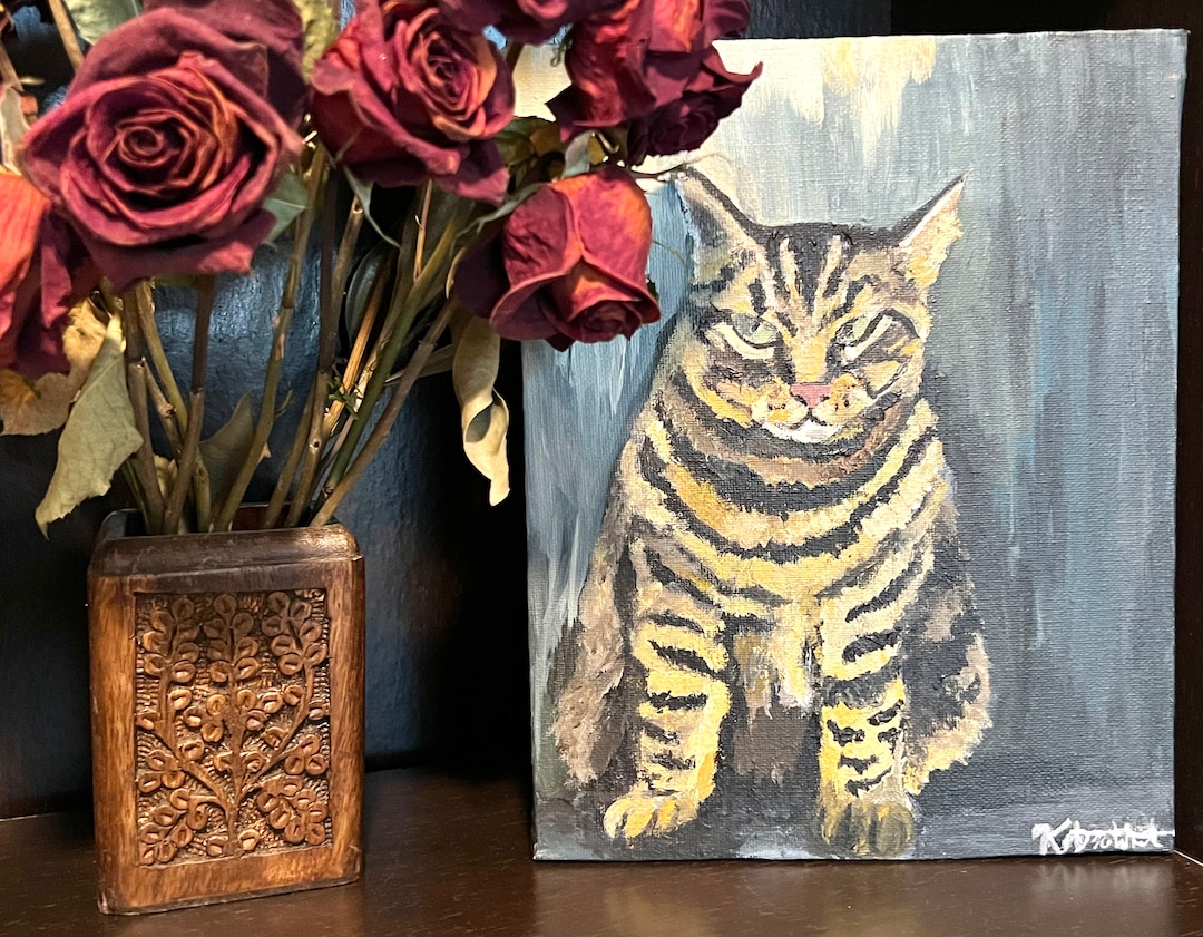 Angry Cat Painting - Acrylic Painting on Canvas - Etsy