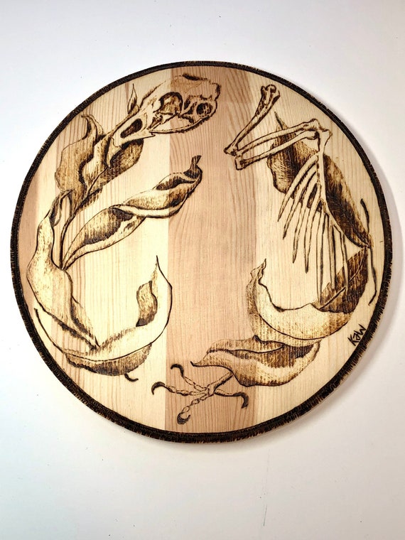 Bird Skeleton Pyrography Wall Art | Etsy