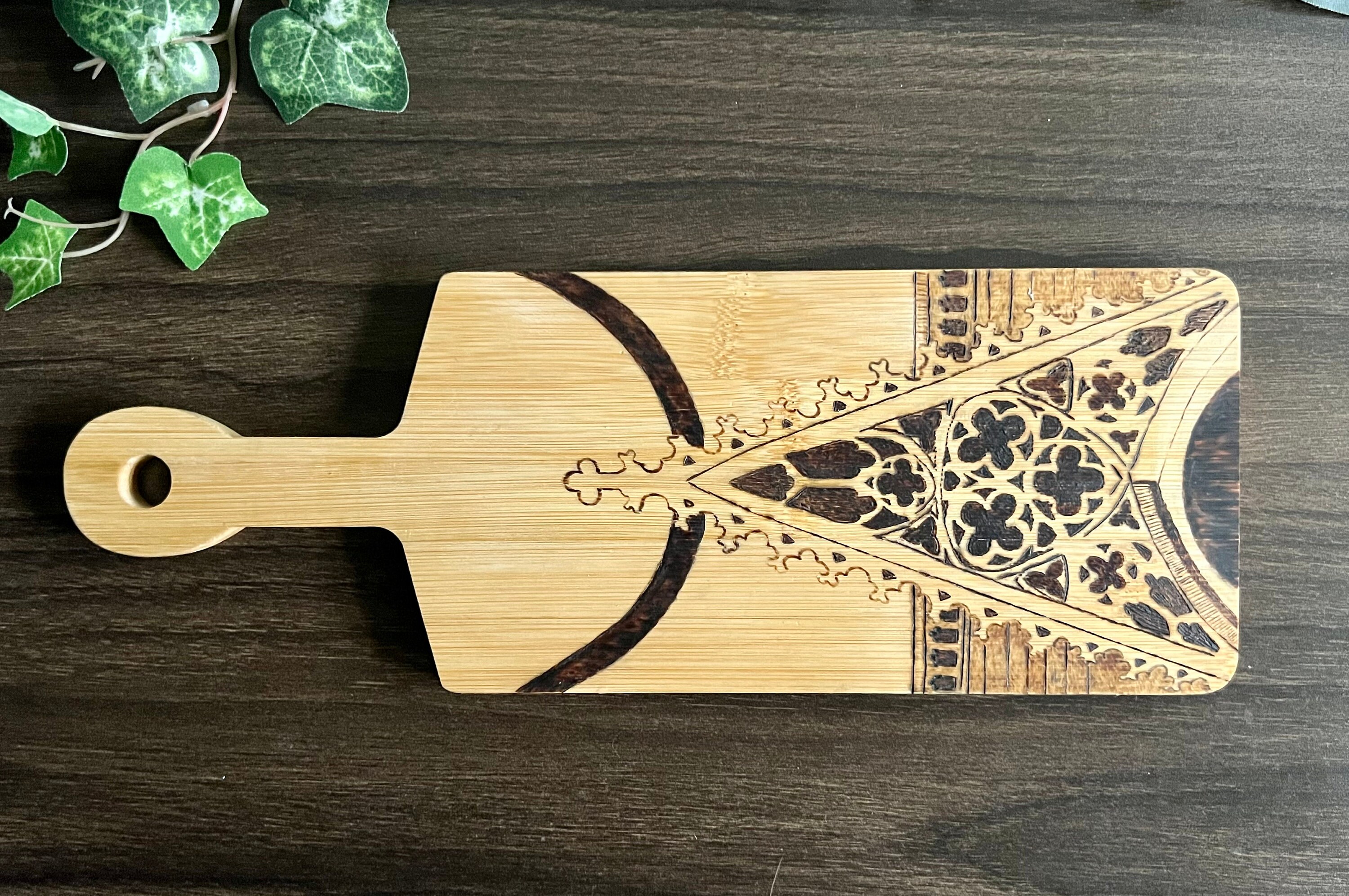 Wooden Cutting Board - Gothic Architecture Pyrography Design - Etsy