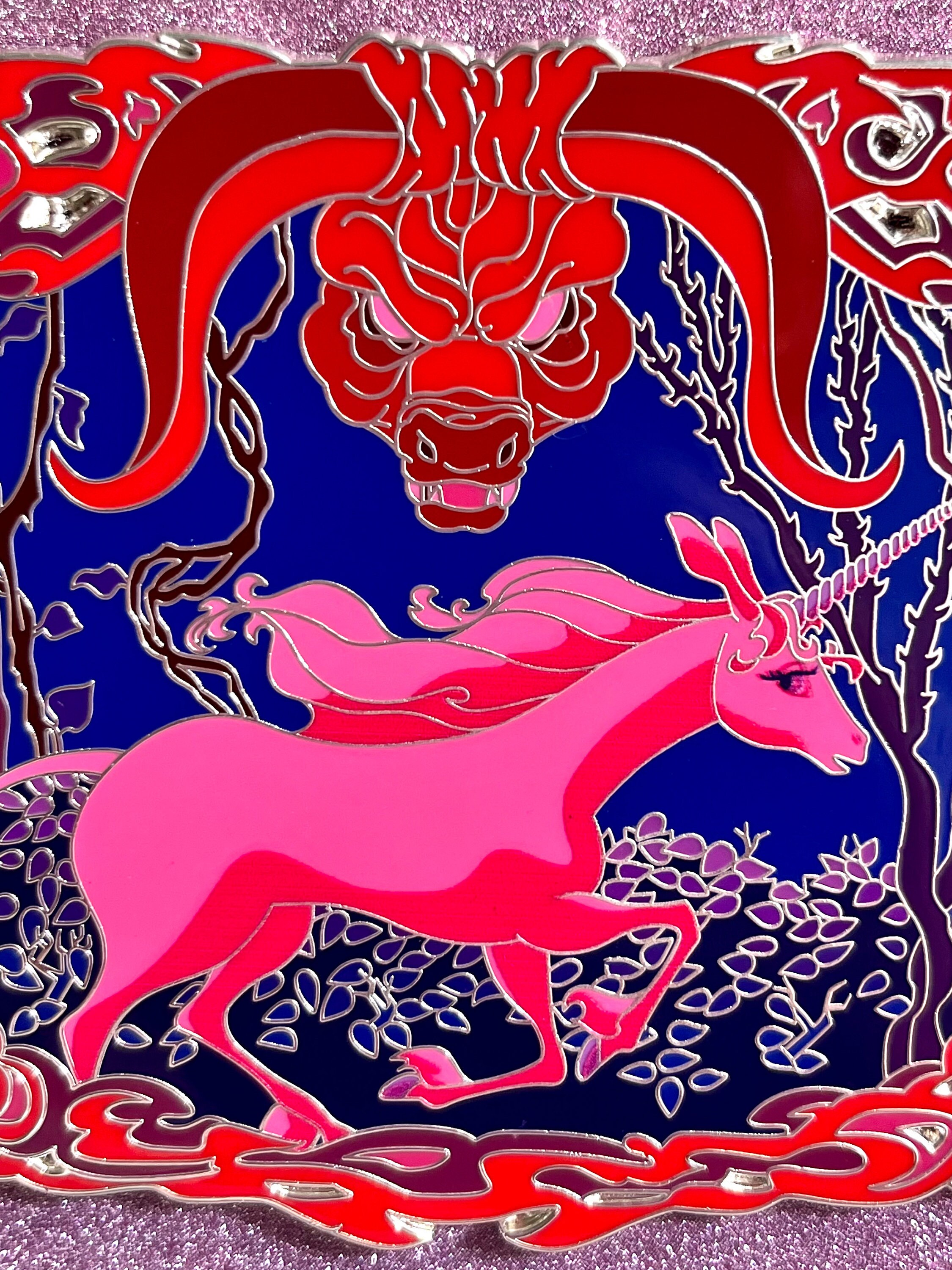 The Chase of the Red Bull Pin - Etsy