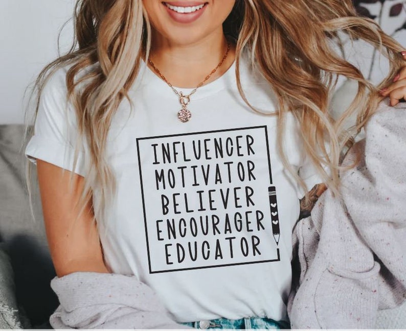 Influencer Motivator Believer Encourager Educator Screen Print - Etsy