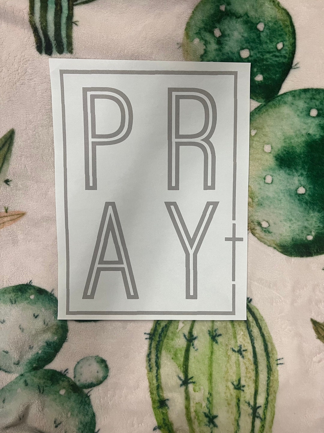 Pray (silver in Color) Screen Print - Etsy