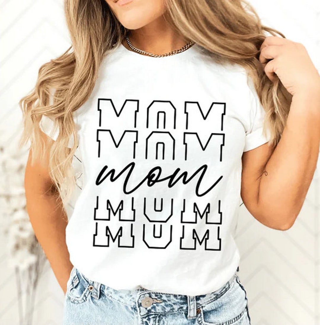Mom Stacked Screen Print - Etsy