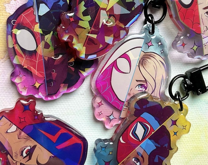 Spider-man Across the Spiderverse ATSV 2" Acrylic Charms - Etsy