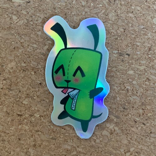 Holographic Gir Sticker Invader Zim - Etsy