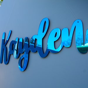 Custom Mirror Acrylic Name Sign / Custom Name Sign | Silver | Gold ...