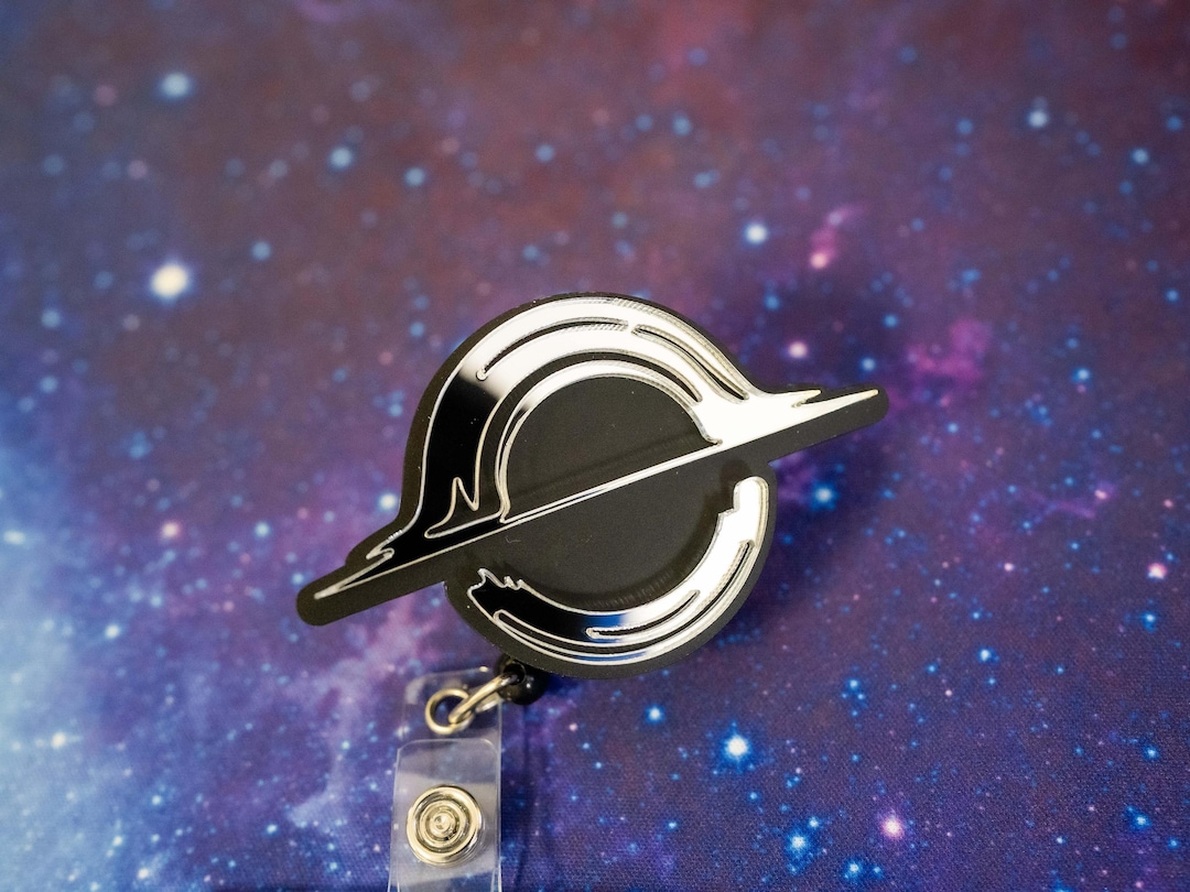 Black Hole Badge Reel Retractable ID Holder, Space Themed Work Badge ...