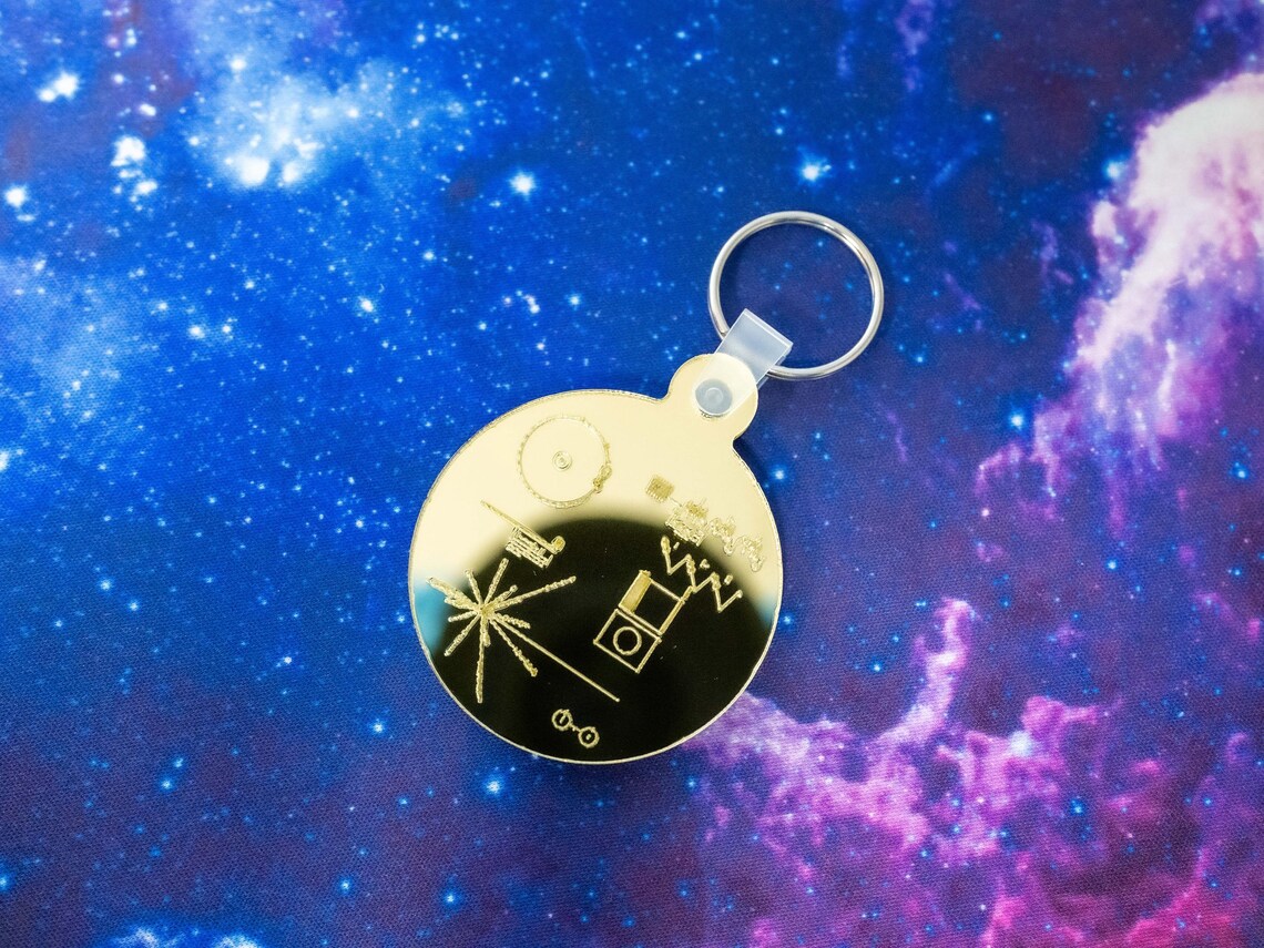 Voyager Golden Record Themed Keychain Bag Charm Decoration | Science ...