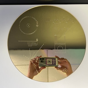 Voyager Golden Record in Mirrored Gold Rose Gold Acrylic Space Universe ...