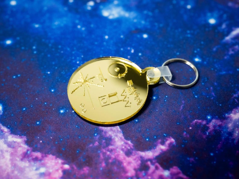 Voyager Golden Record Themed Keychain Bag Charm Decoration | Science ...