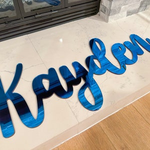 Custom Mirror Acrylic Name Sign / Custom Name Sign | Silver | Gold ...