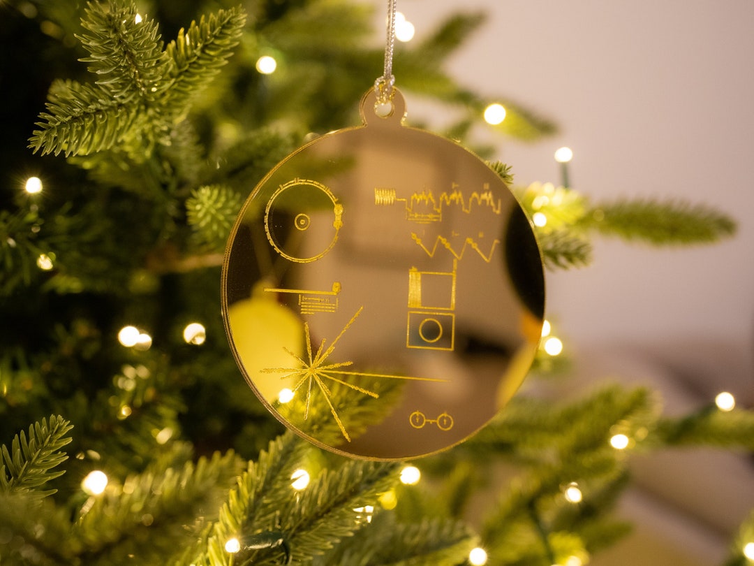 Voyager Golden Record Themed Keychain Ornament for Holidays Christmas ...