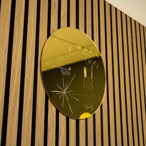 Voyager Golden Record in Mirrored Gold Rose Gold Acrylic Space Universe ...