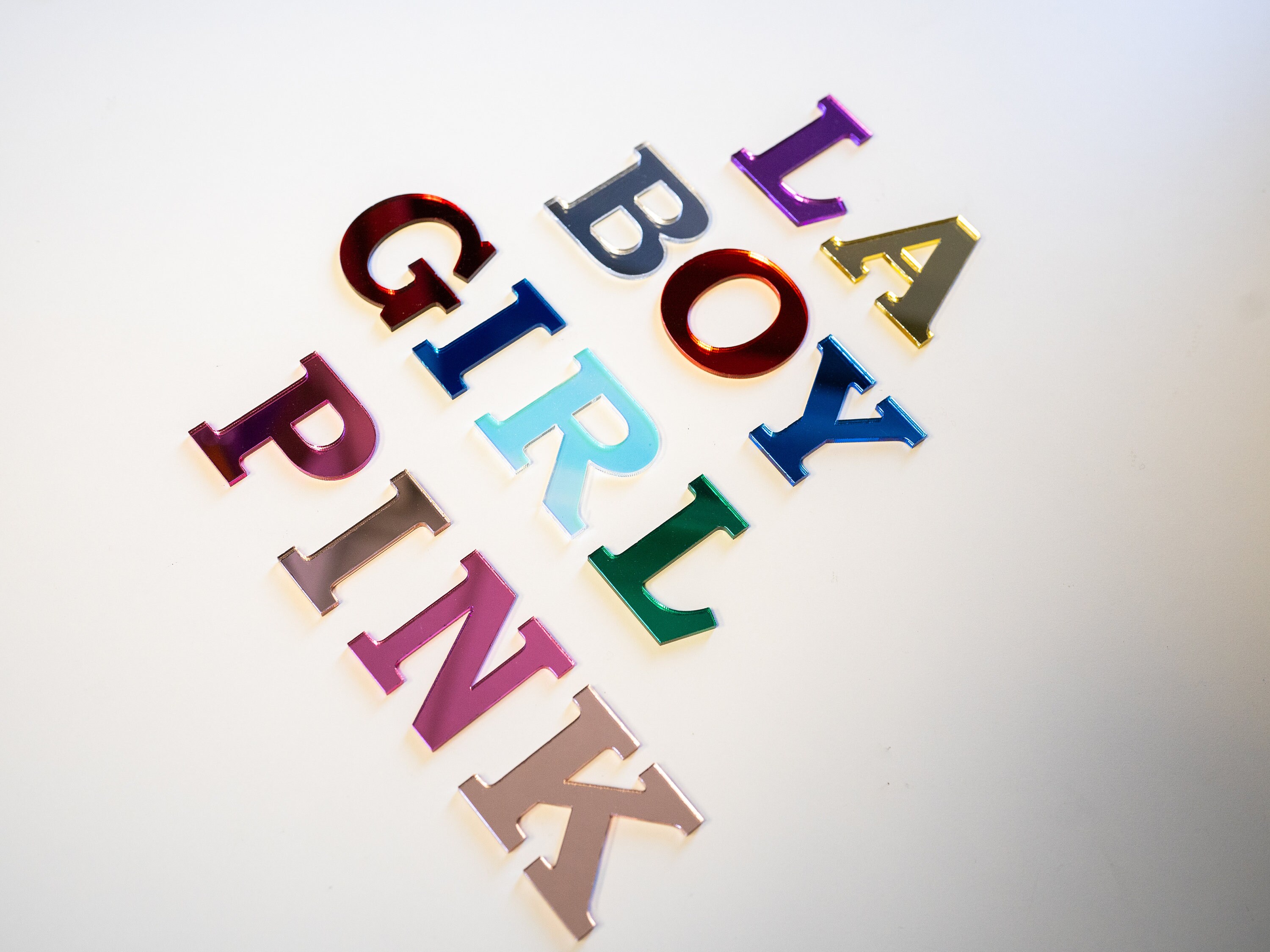 Mirrored Acrylic Alphabet Letter Number Word for Art Craft | Any Font ...