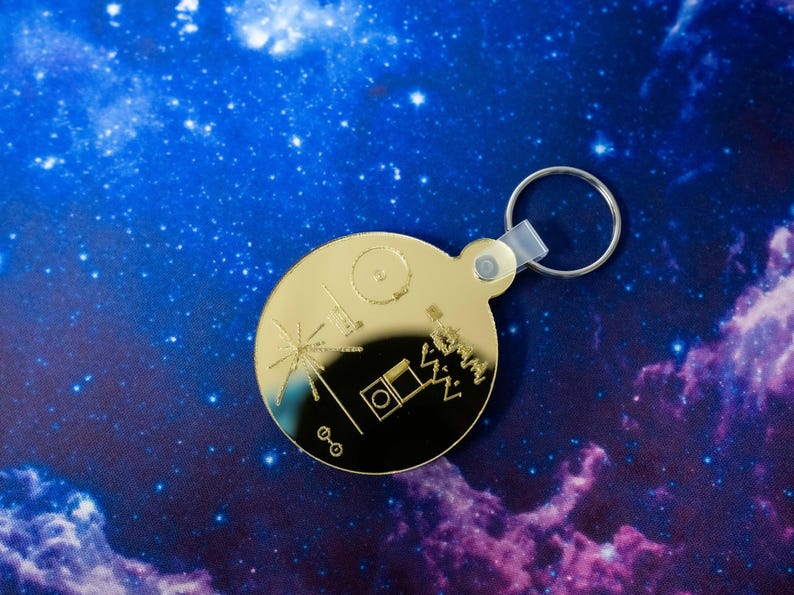 Voyager Golden Record Themed Keychain Bag Charm Decoration | Science ...
