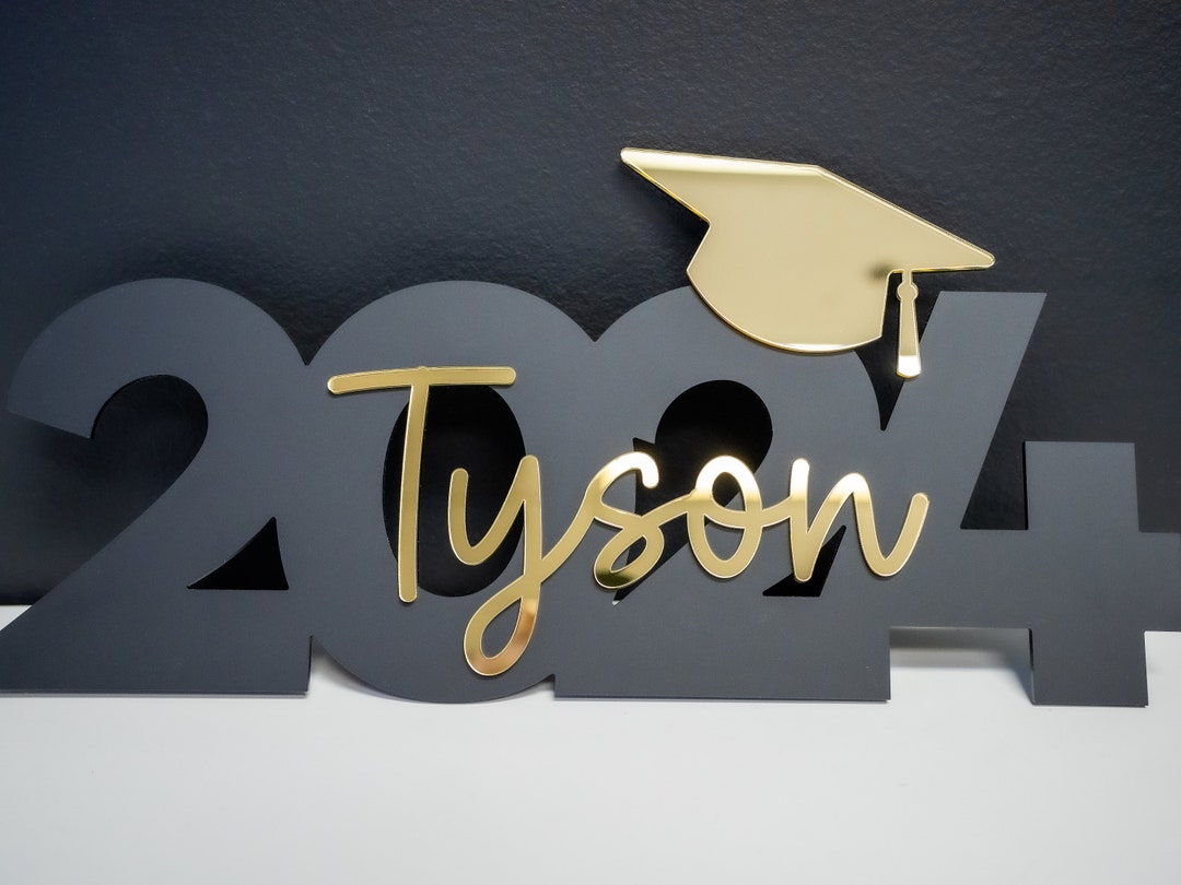 Elegant Class of 2024 Acrylic Grad Name Sign Senior Pictures Prop and ...