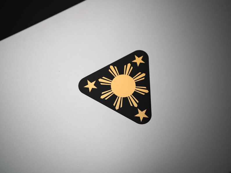 Filipino Sun Araw Themed Sticker Decal (4-pack) in Premium Gold Foil ...