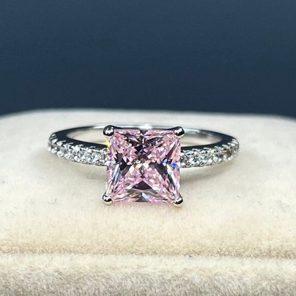Princess Cut Pink Diamond - Etsy