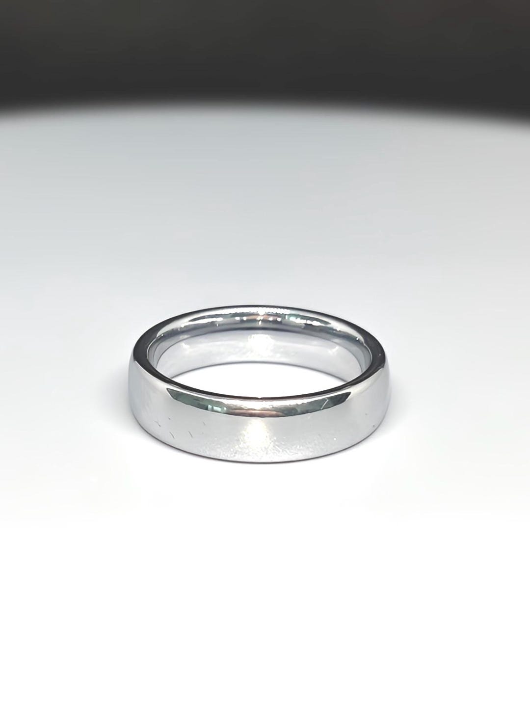 Mens White Gold Tungsten Ring Wedding Band - Etsy