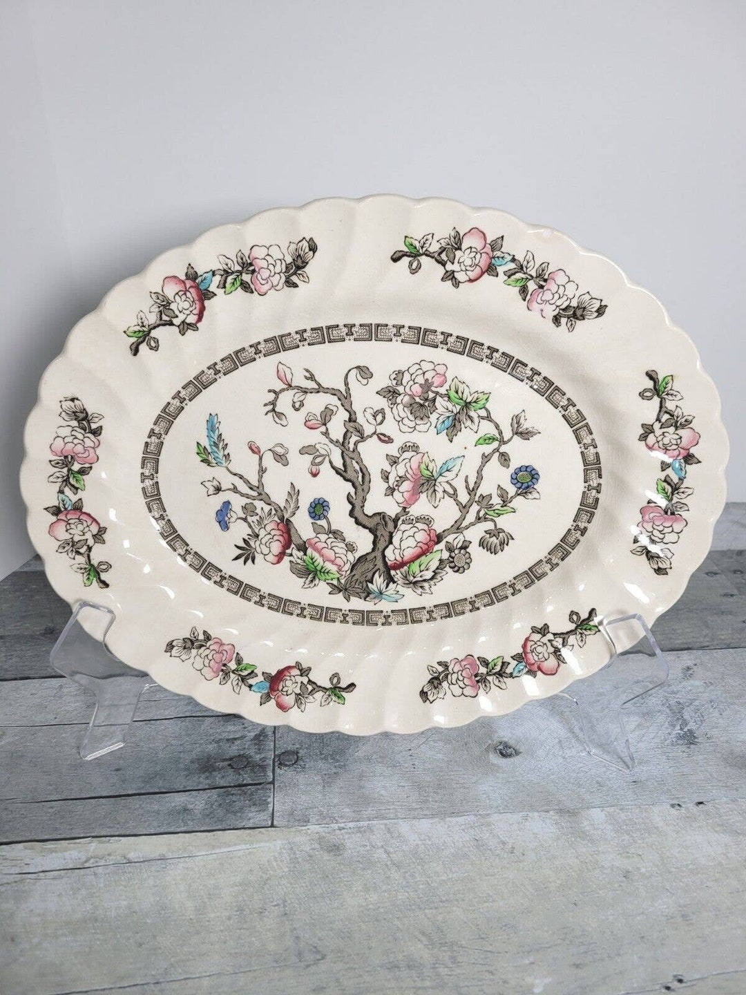 Myott Indian Tree Platter Staffordshire Oval Platter 12 3/8” X 9 5/8 ...