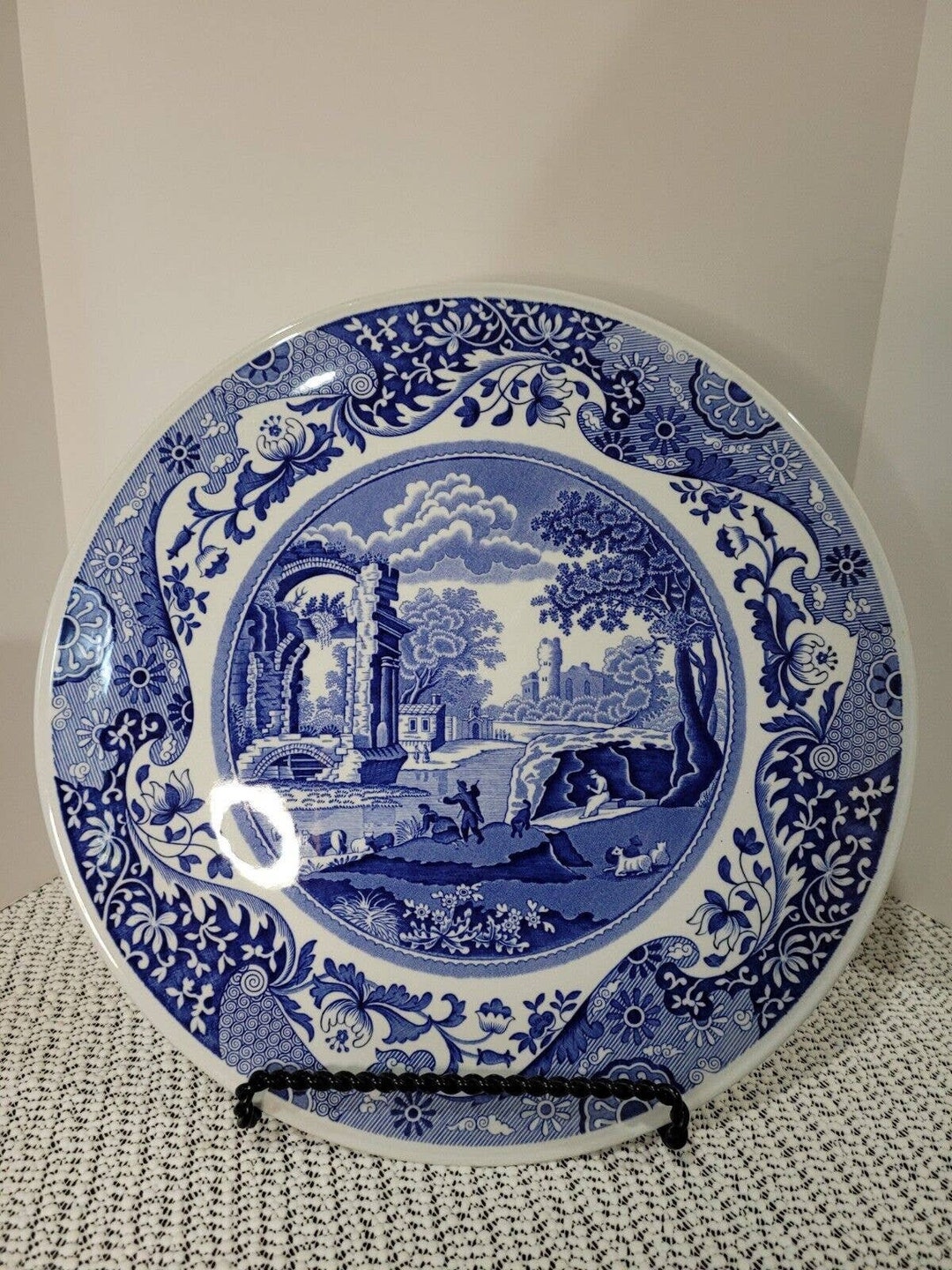 Spode Blue Italian Raised Cake/cheese Plate 11" - Etsy