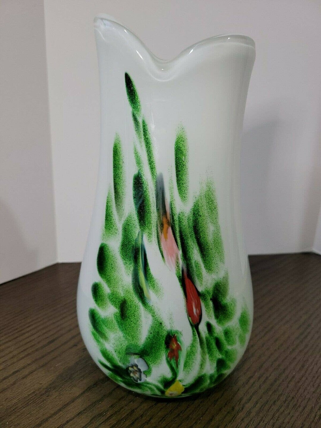Jozefina Krosno Vase Hand Blown Art Glass Multi Colored Poland 9.5 ...