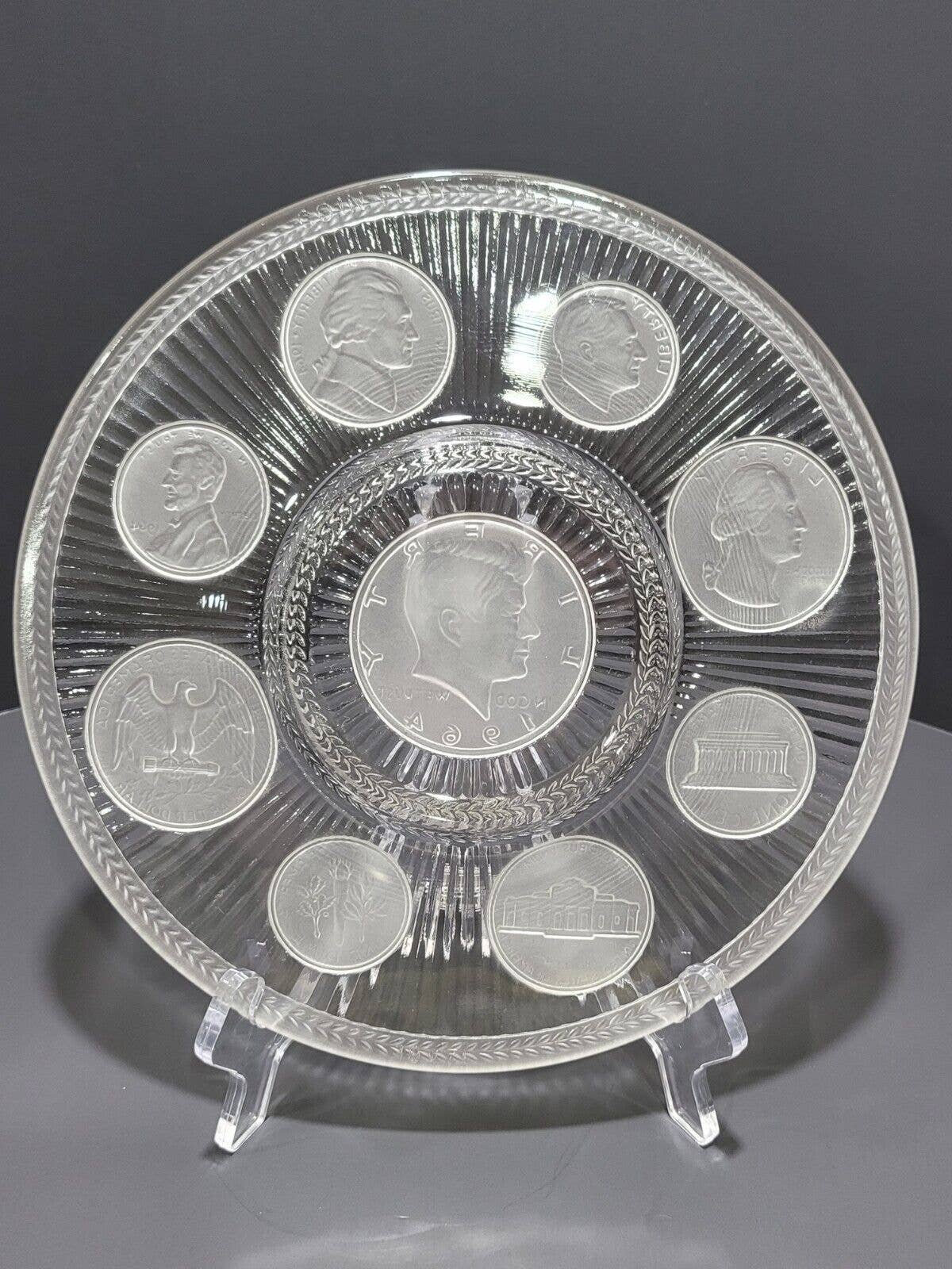 Vintage Imperial Glass 1964 US Crystal Coins, 9" Collector Plate - Etsy