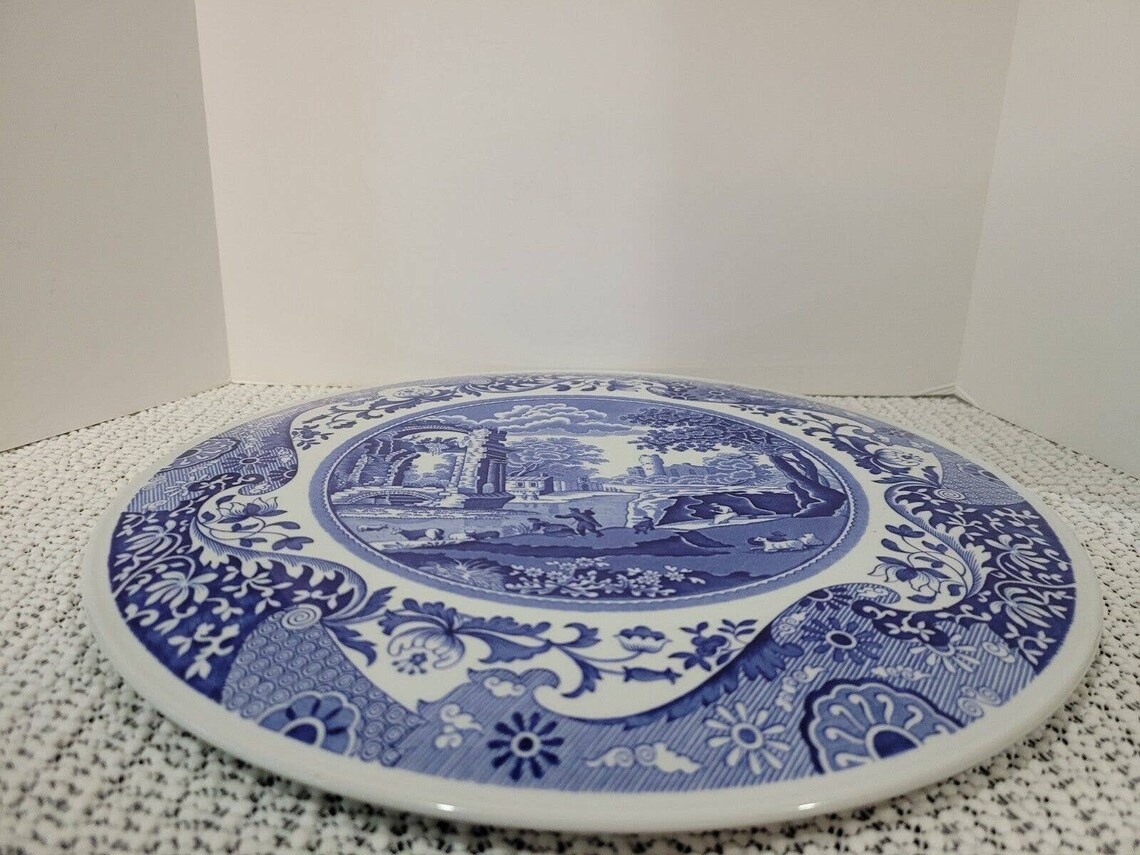 Spode Blue Italian Raised Cake/cheese Plate 11 - Etsy