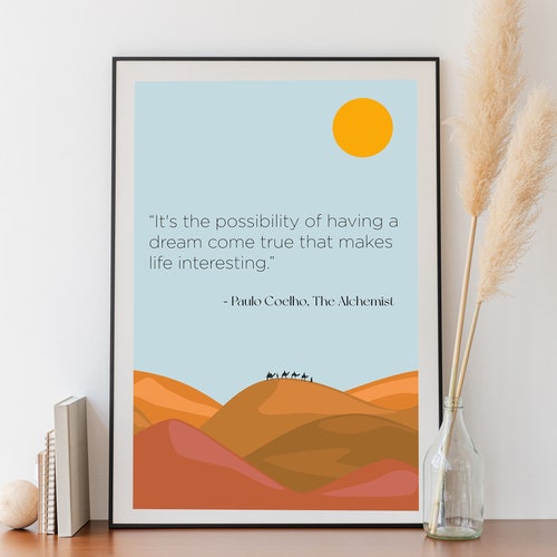 Alchemist Quote Paulo Coelho Wall Art Famous Quote - Etsy