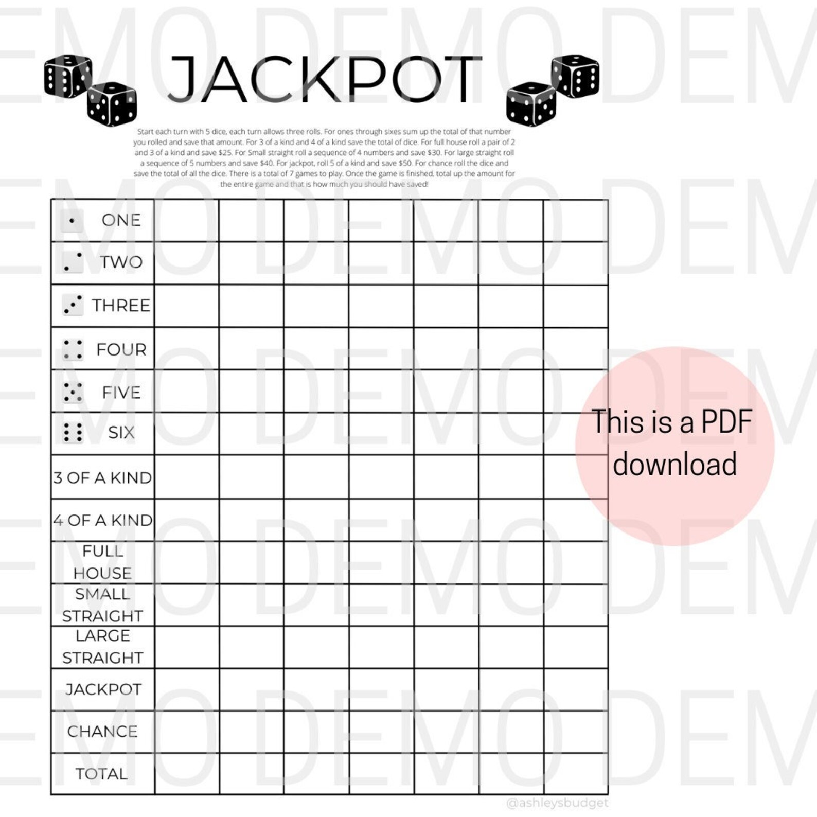 Savings Challenge Printable | Jackpot Savings Challenge - Etsy