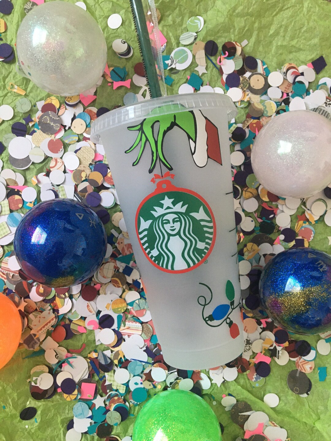 Grinch Ornament Christmas Starbucks Cold Cup - Etsy