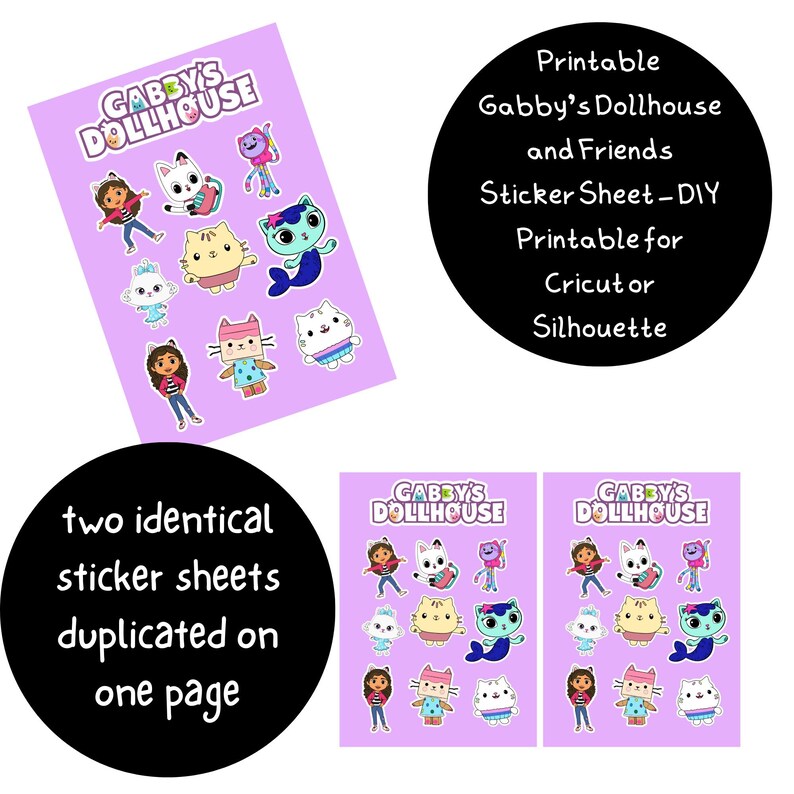 Gabby’s Dollhouse Sticker Sheets | Printable PDF | DIY Stickers for ...