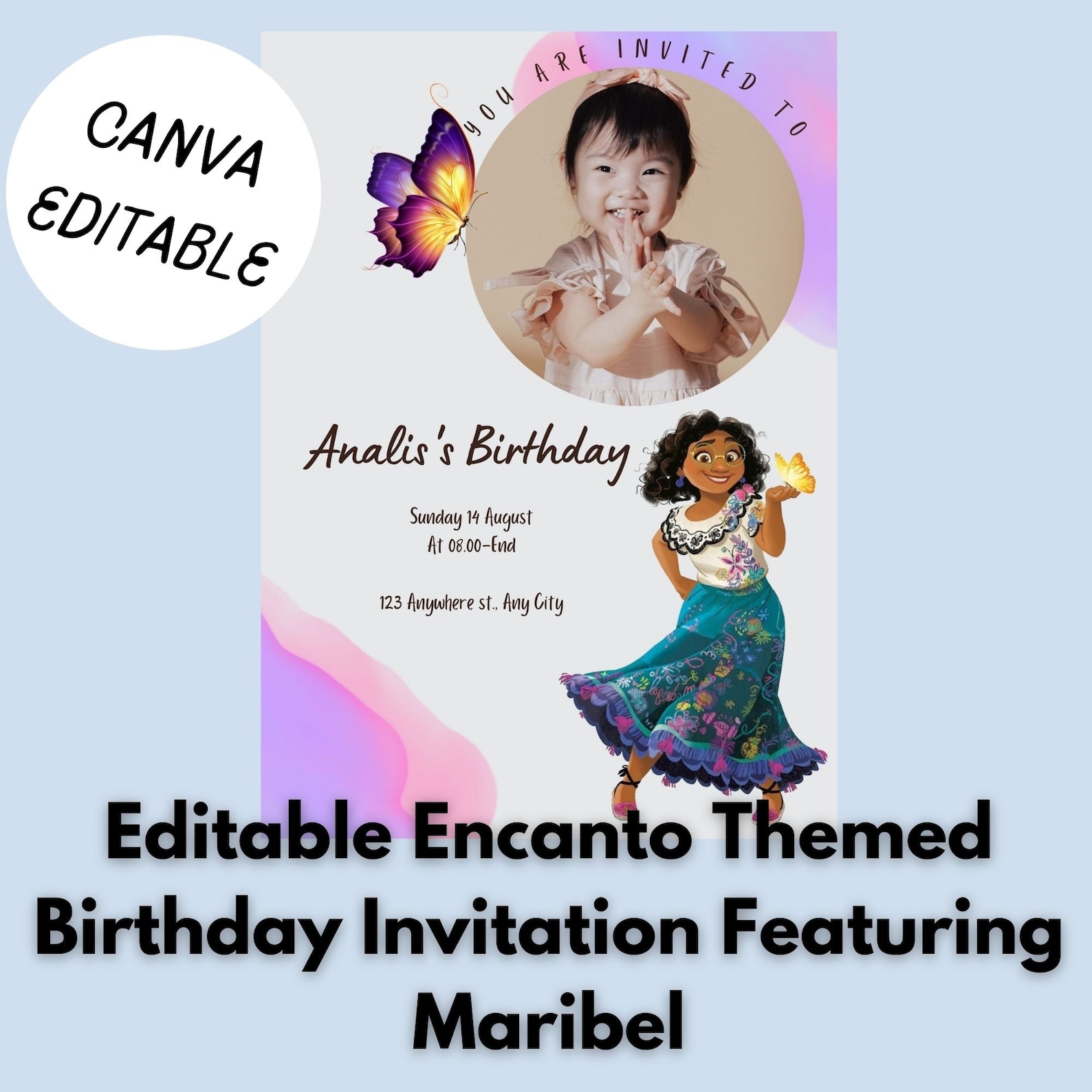 Editable Encanto Themed Birthday Invitation Featuring Maribel of ...