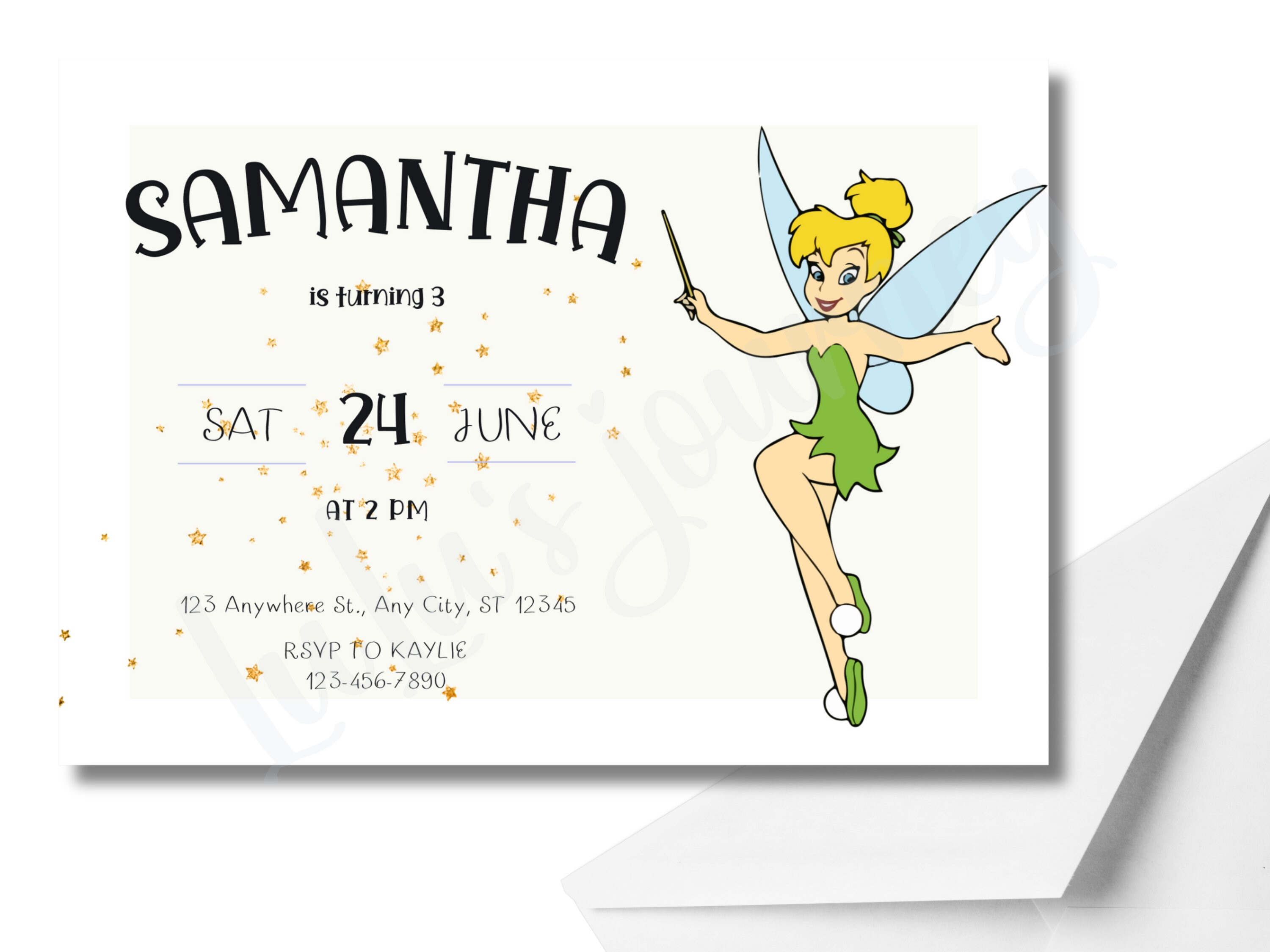 TINKERBELL Themed Customizable Birthday Invitation - Etsy