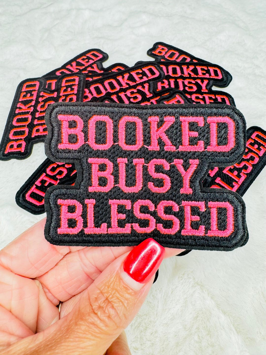 Booked Busy Blessed Embroidered Patch - Etsy
