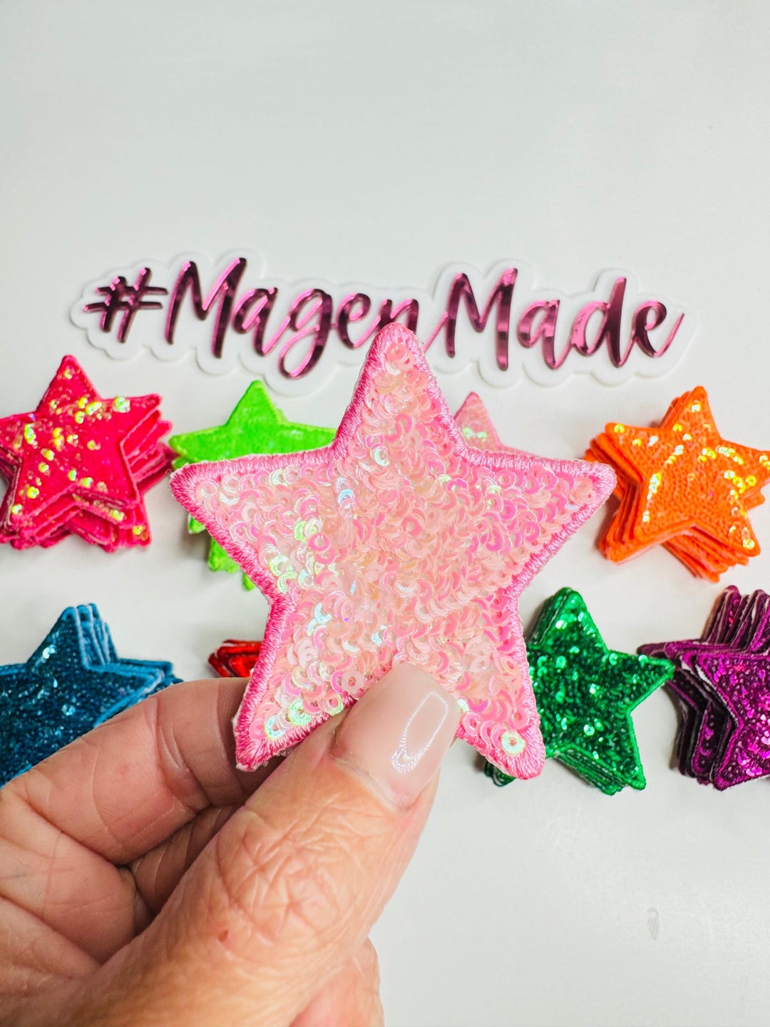 Pink Star Sequin Patch - Etsy