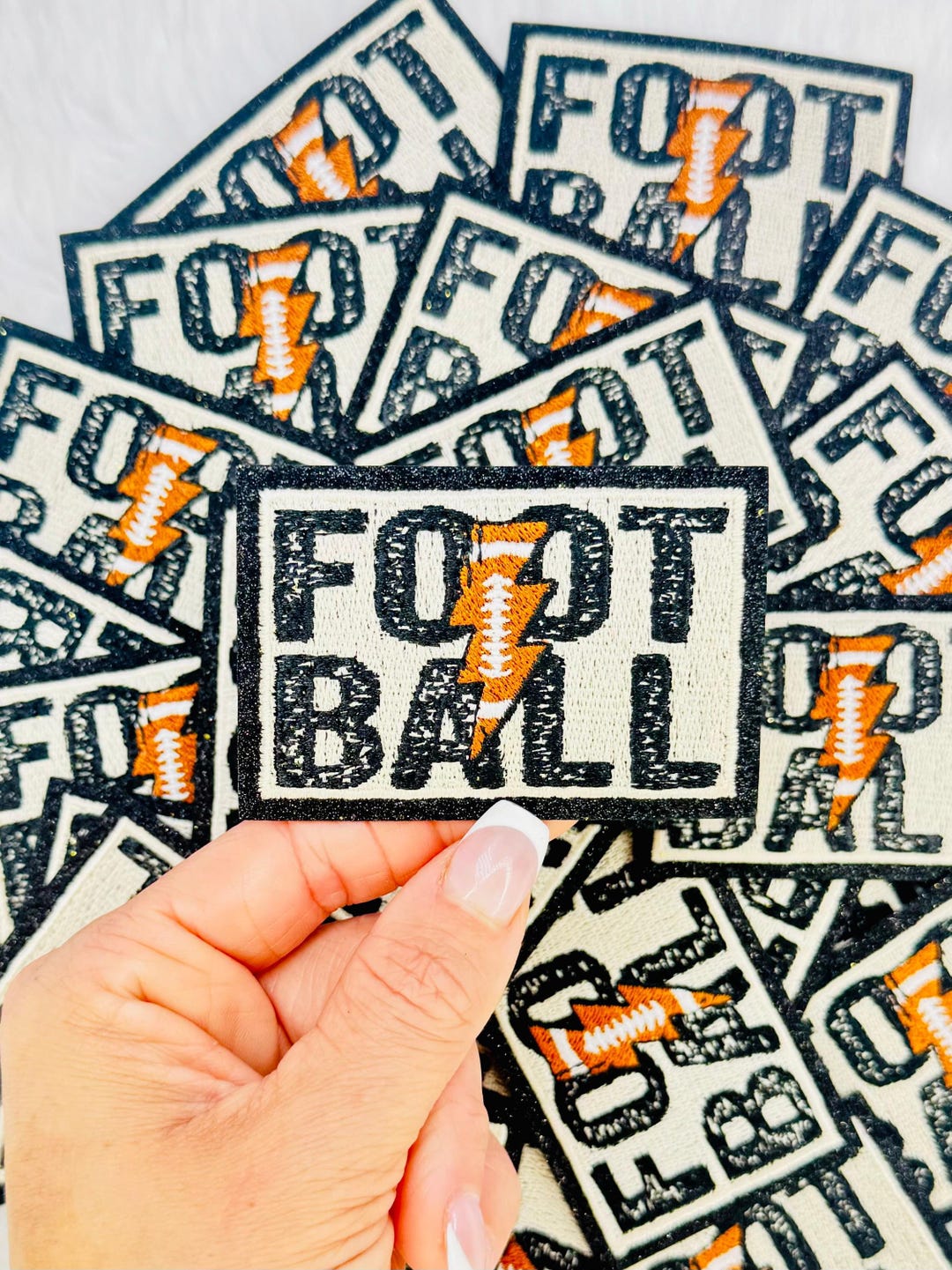 Rustic Football Embroidered Bow Patch - Etsy
