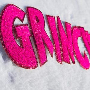 Pink Grinchy Sequin Patch - Etsy