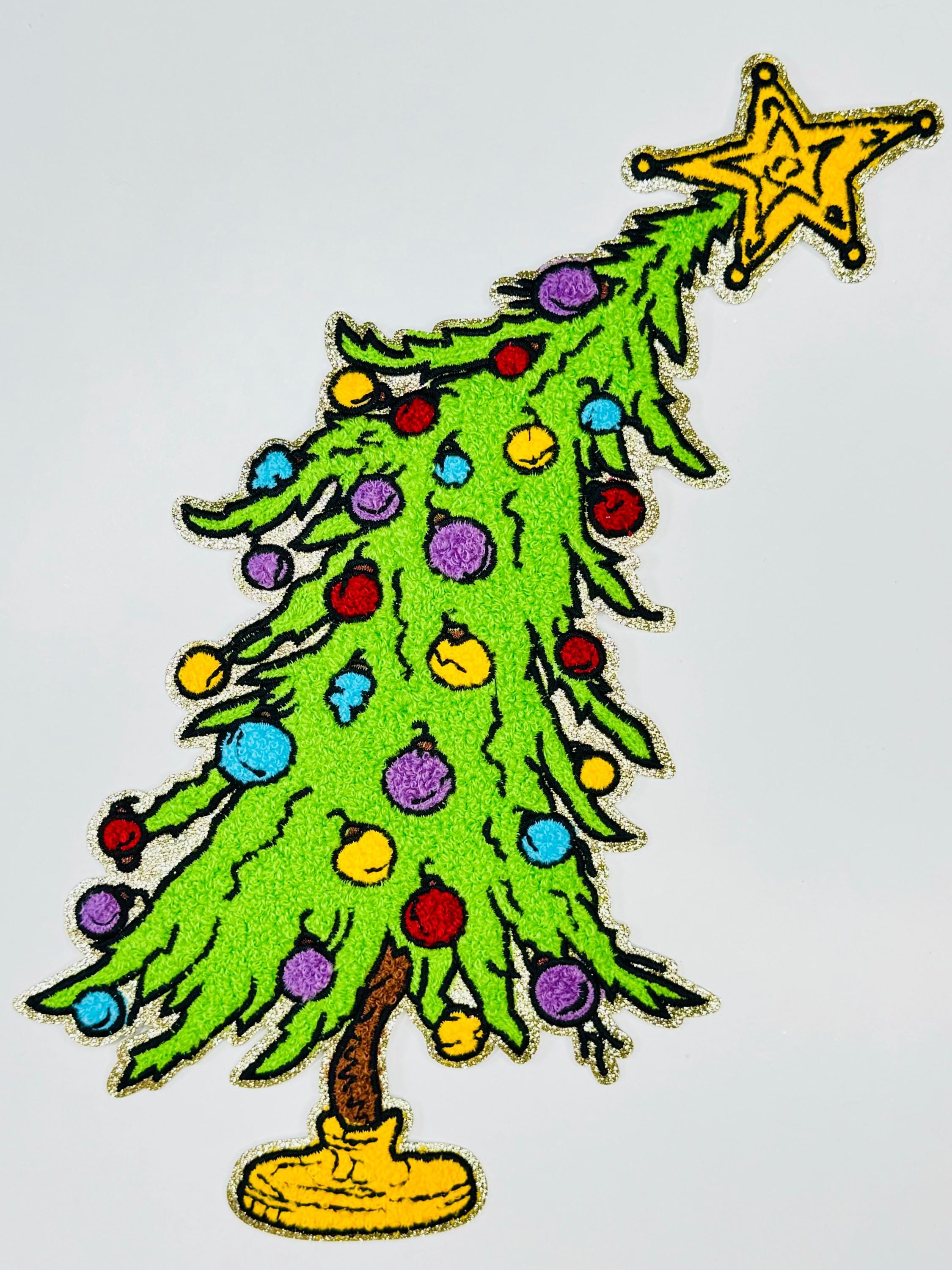 Christmas Tree Chenille & Glitter Patch - Etsy