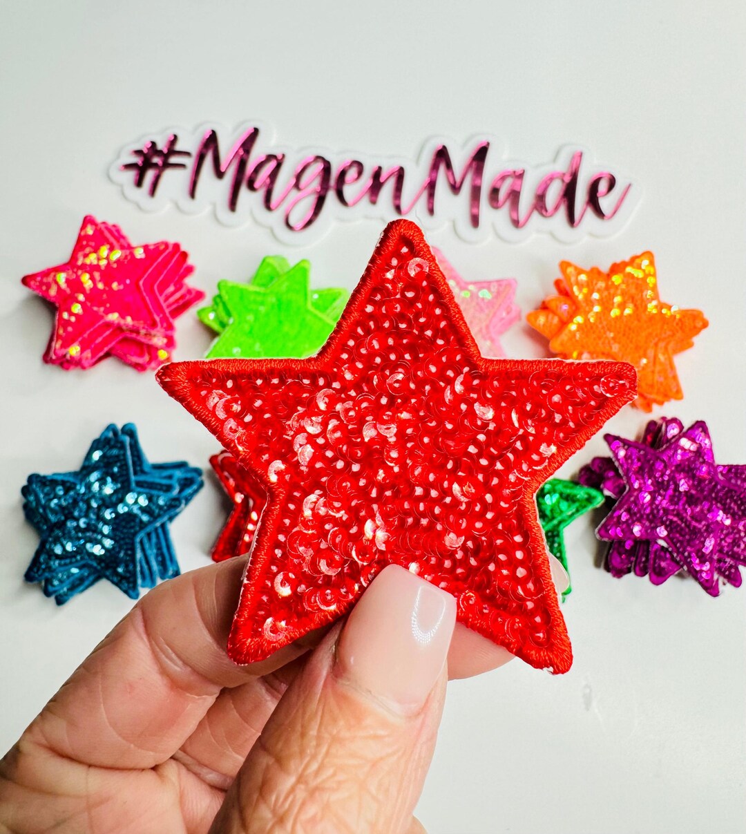 Red Star Sequin Patch - Etsy