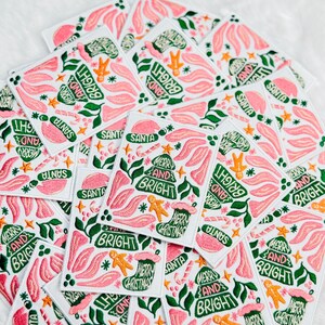 Boho Merry & Bright Embroidered Patch - Etsy