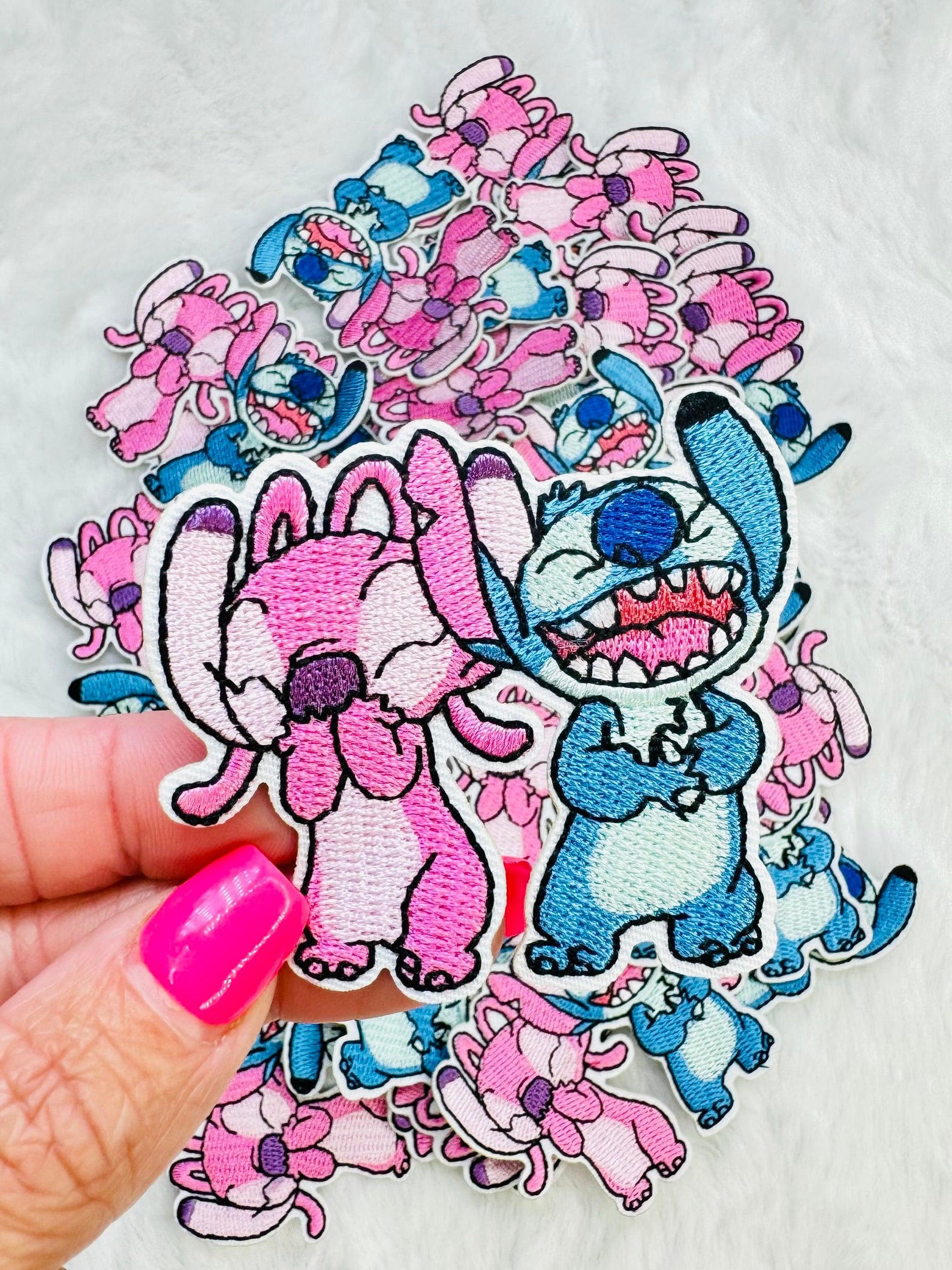 Stitch & Angel Embroidered Patch - Etsy
