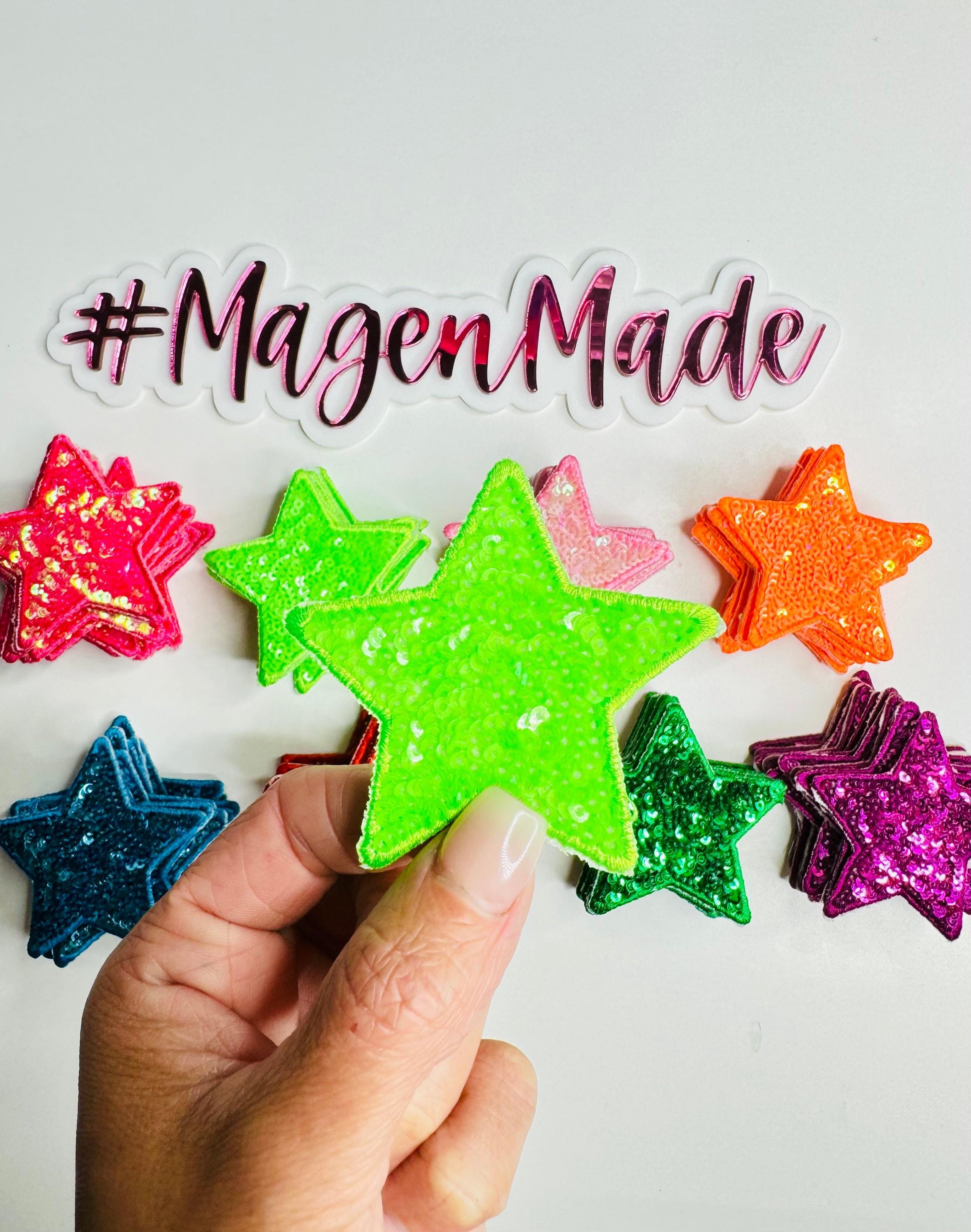 Neon Green Star Sequin Patch - Etsy