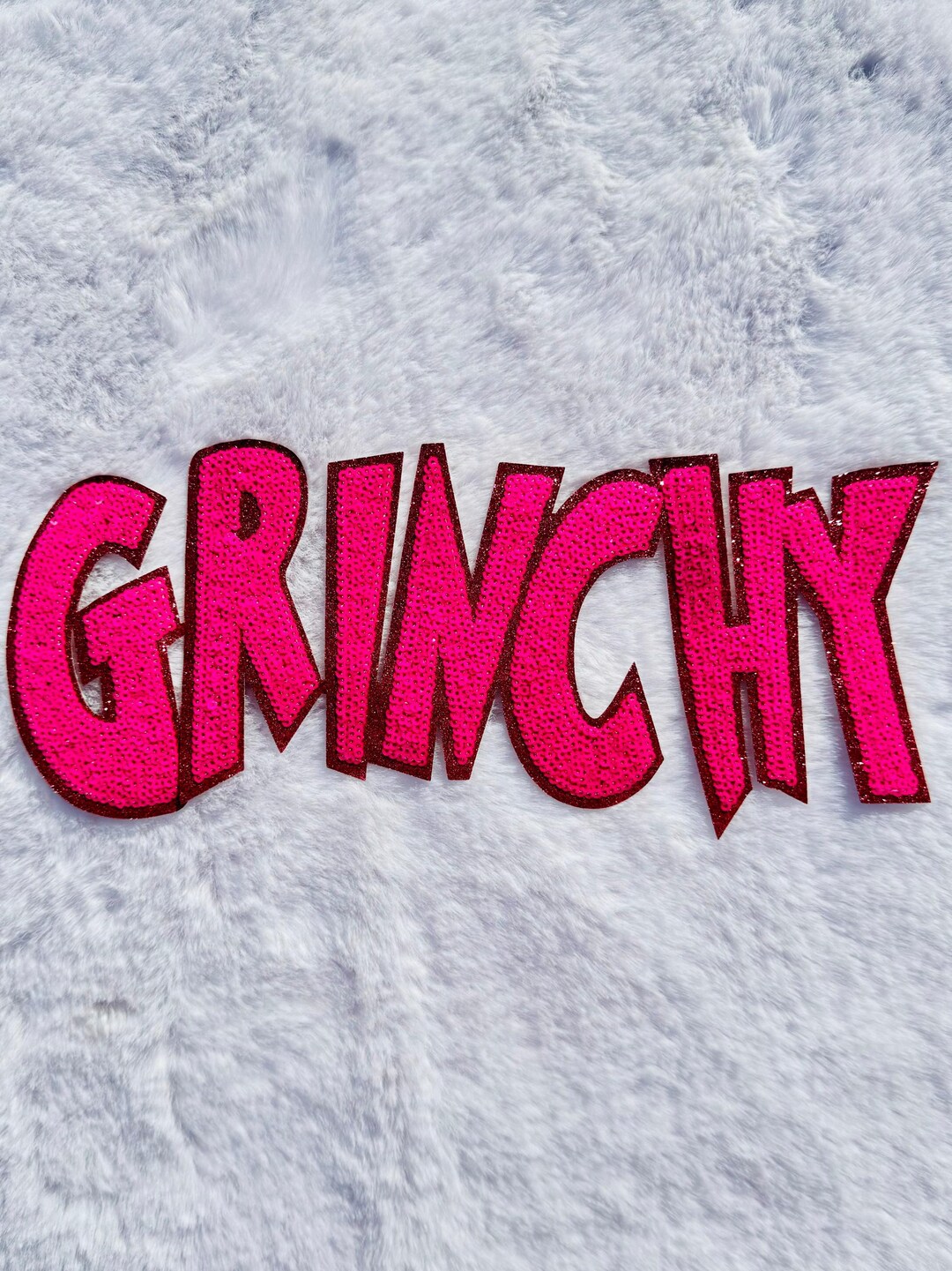 Pink Grinchy Sequin Patch - Etsy