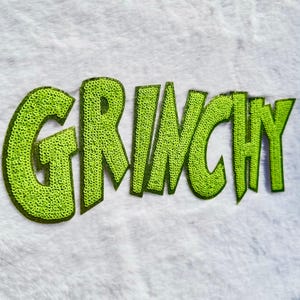 Green Grinchy Sequin Patch - Etsy