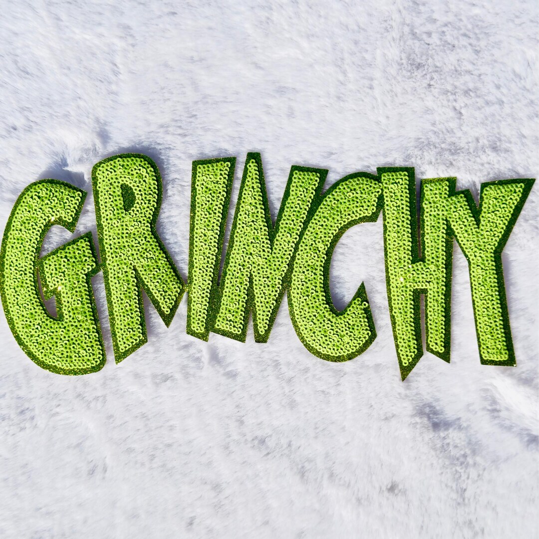 Green Grinchy Sequin Patch - Etsy